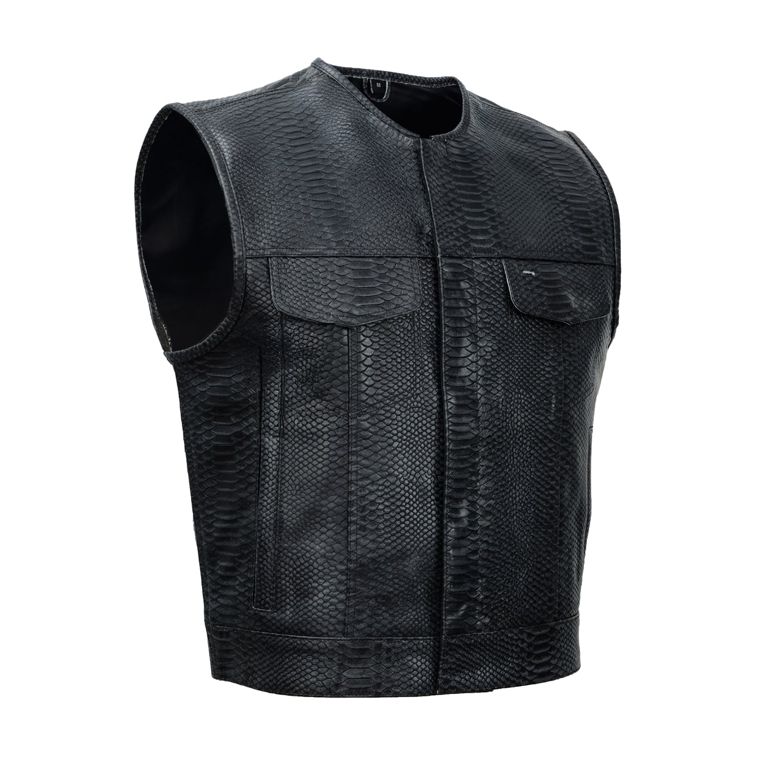 Cobra Crest Leather Vest | Sleek Men’s Outerwear