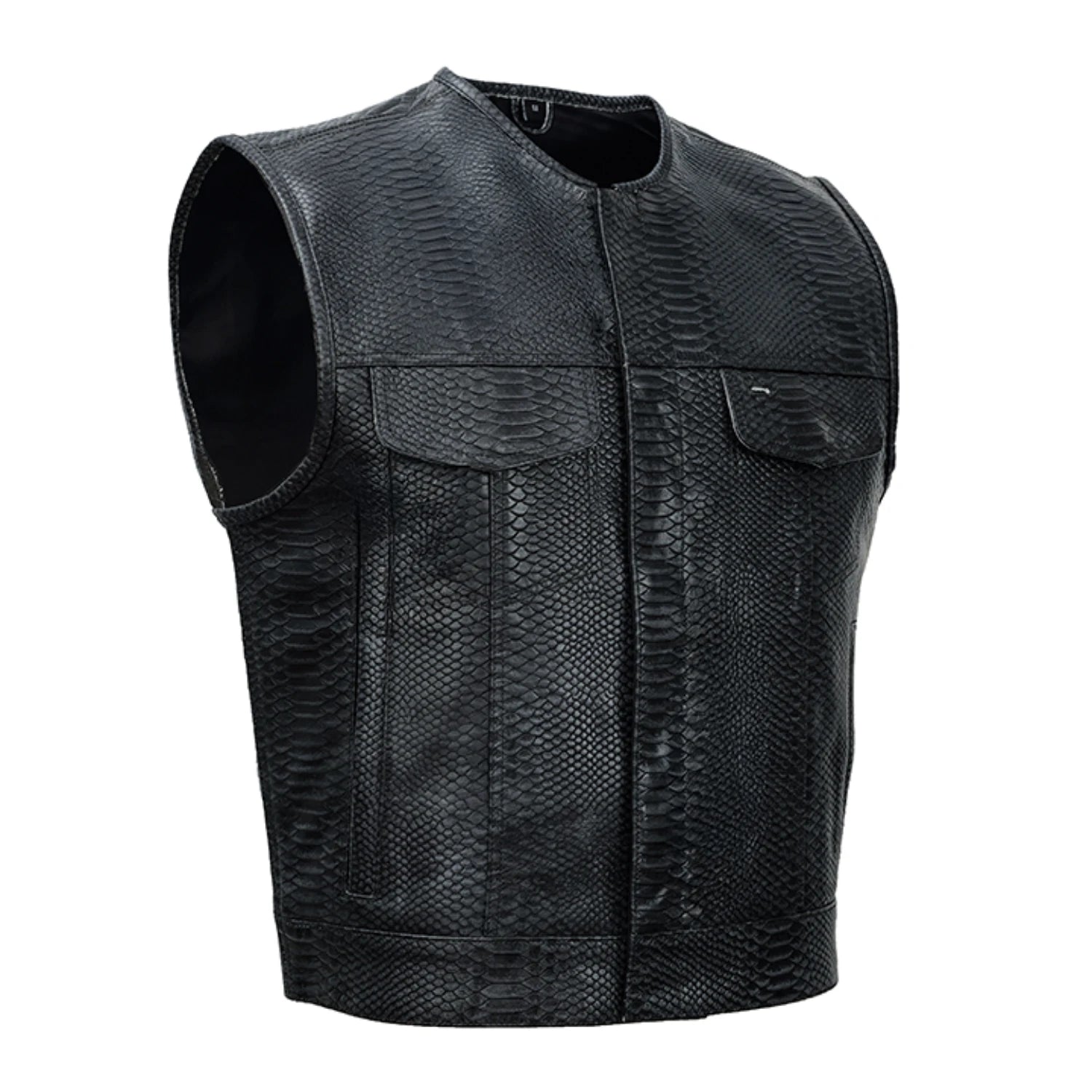 Cobra Crest Leather Vest | Sleek Men’s Outerwear