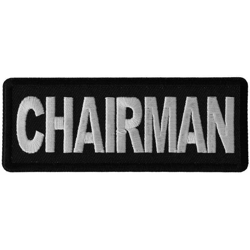 Chairman Patch - 4x1.5 Inch, Embroidered, Easy Iron-On